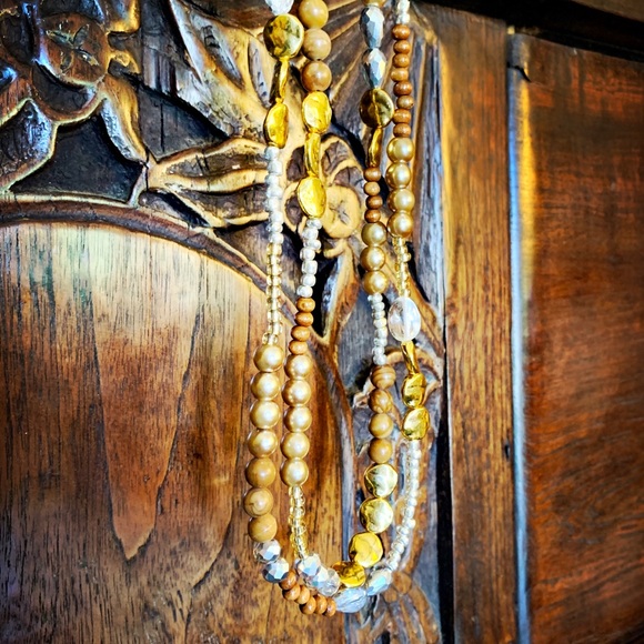 Jewelry | Double Neutral Beaded Necklace | Poshmark